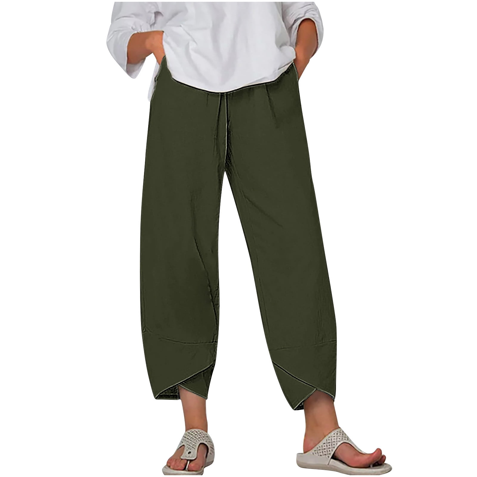 Bixock Women Wide Leg Pants Floral Full Length Pants Loose Thin Solid ...