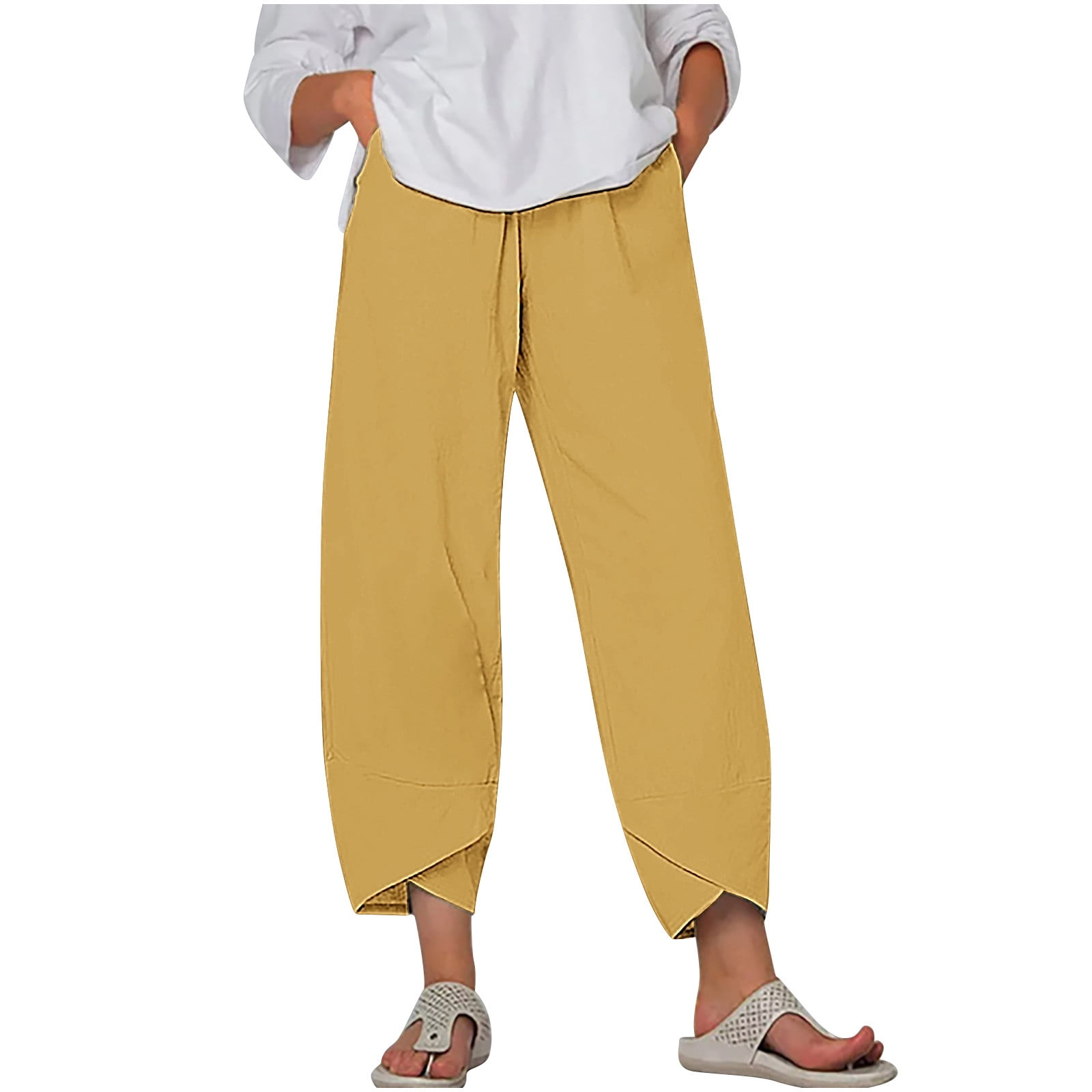 Bixock Women Wide Leg Pants Floral Full Length Pants Loose Thin Solid ...