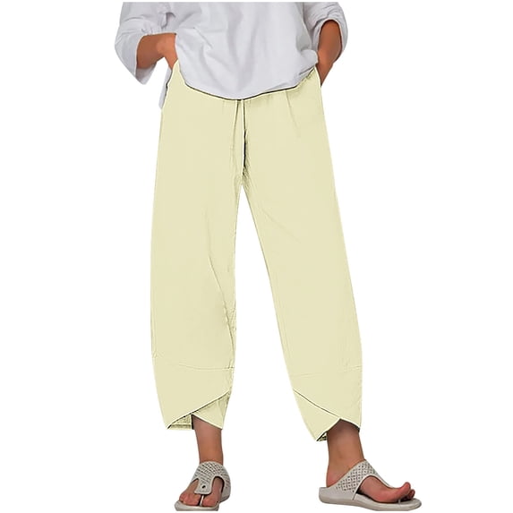Bixock Women Wide Leg Pants Floral Full Length Pants Loose Thin Solid ...