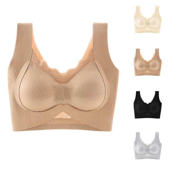 Bixock Women Wireless Bras No Underwire Push Up Bralette Supportive ...