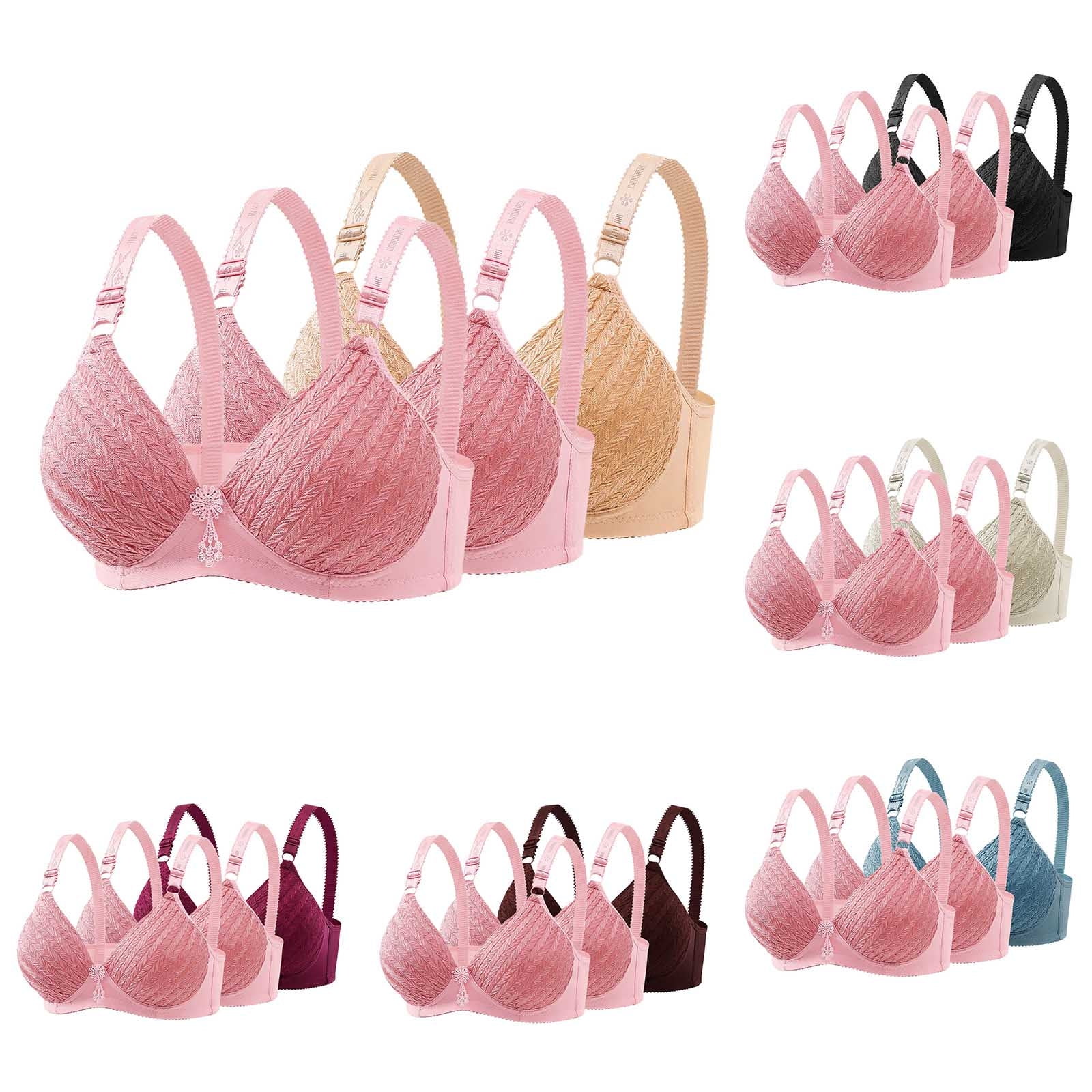Bixock Women Wireless Bras,Push up Bras for Women,Women's Bras 3PC Lace ...