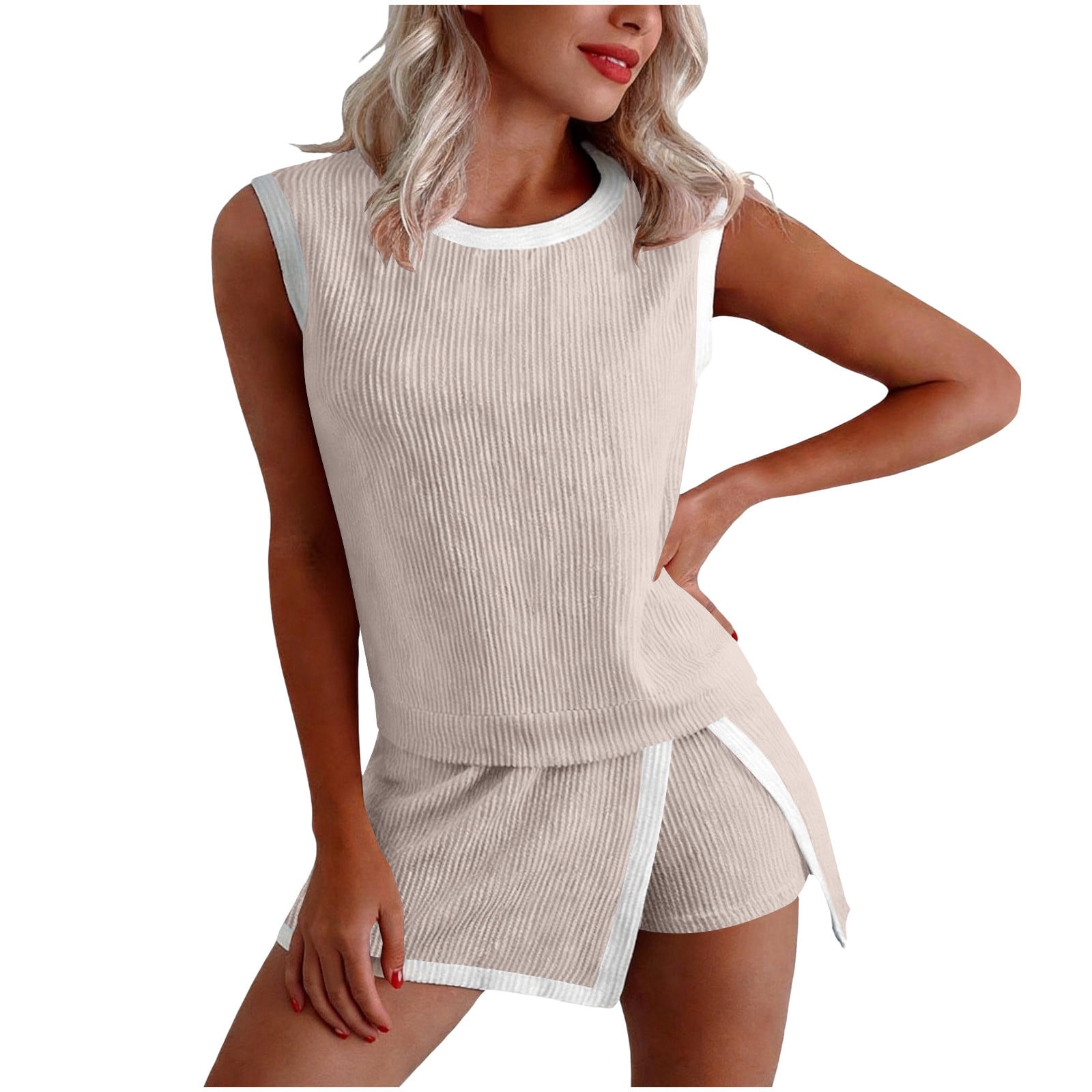 Bixock Women's 2 Piece Casual Outfits,Tank Top Skorts Set,Leisure ...