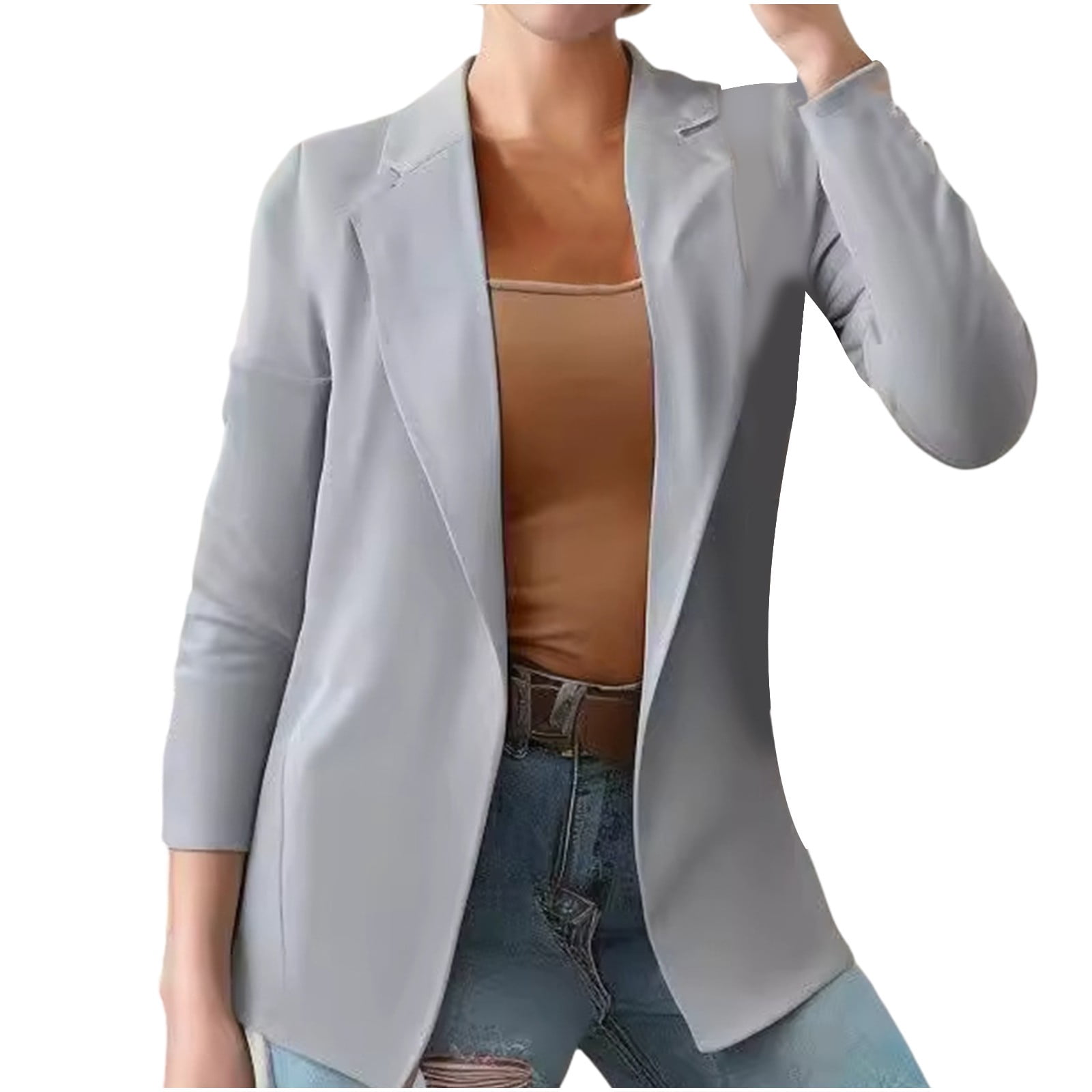 Bixock Women's Blazer Business Long Sleeve Casual Suits Jackets Shirts ...