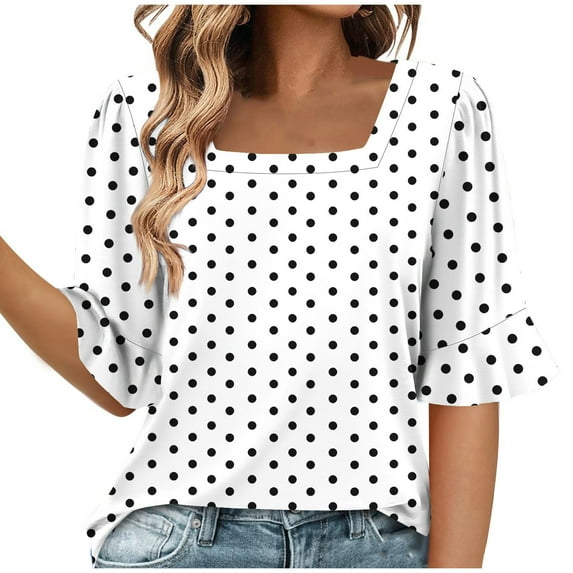 Bixock Women's Loose Cut T-Shirts,Print Casual Short Sleeve Tops ...