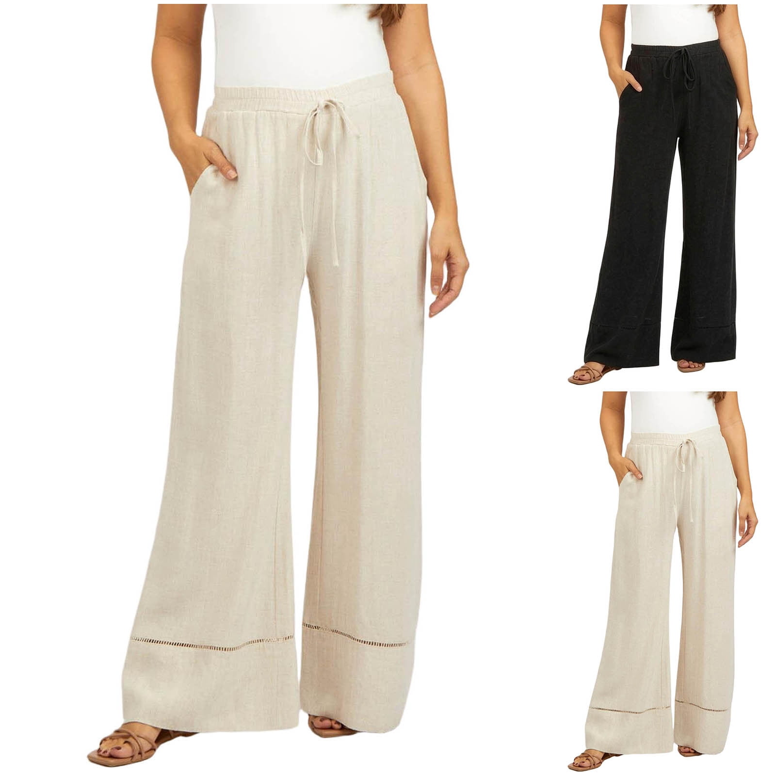 Bixock Women's Maternity Wide Leg Pants with Pockets High Waist ...