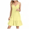Bixock Women's Mini Summer Dresses Tank Dress Solid Color V Neck ...