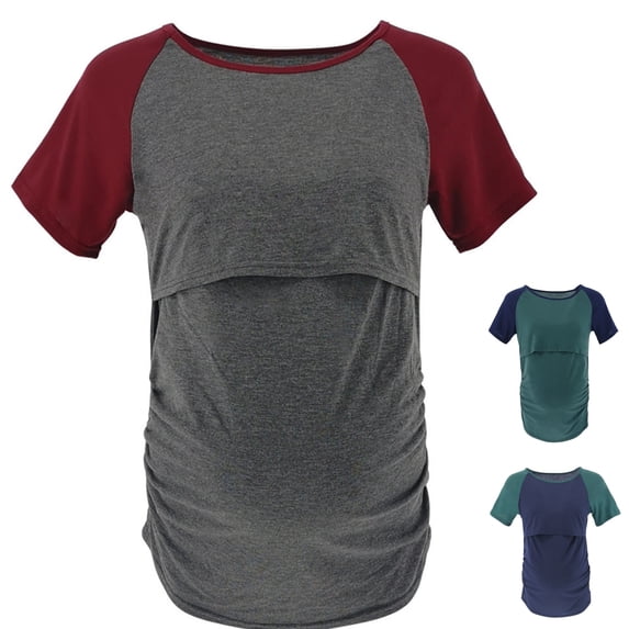 Bixock Women's Nursing Tops for Breastfeeding Maternity Shirts Double ...