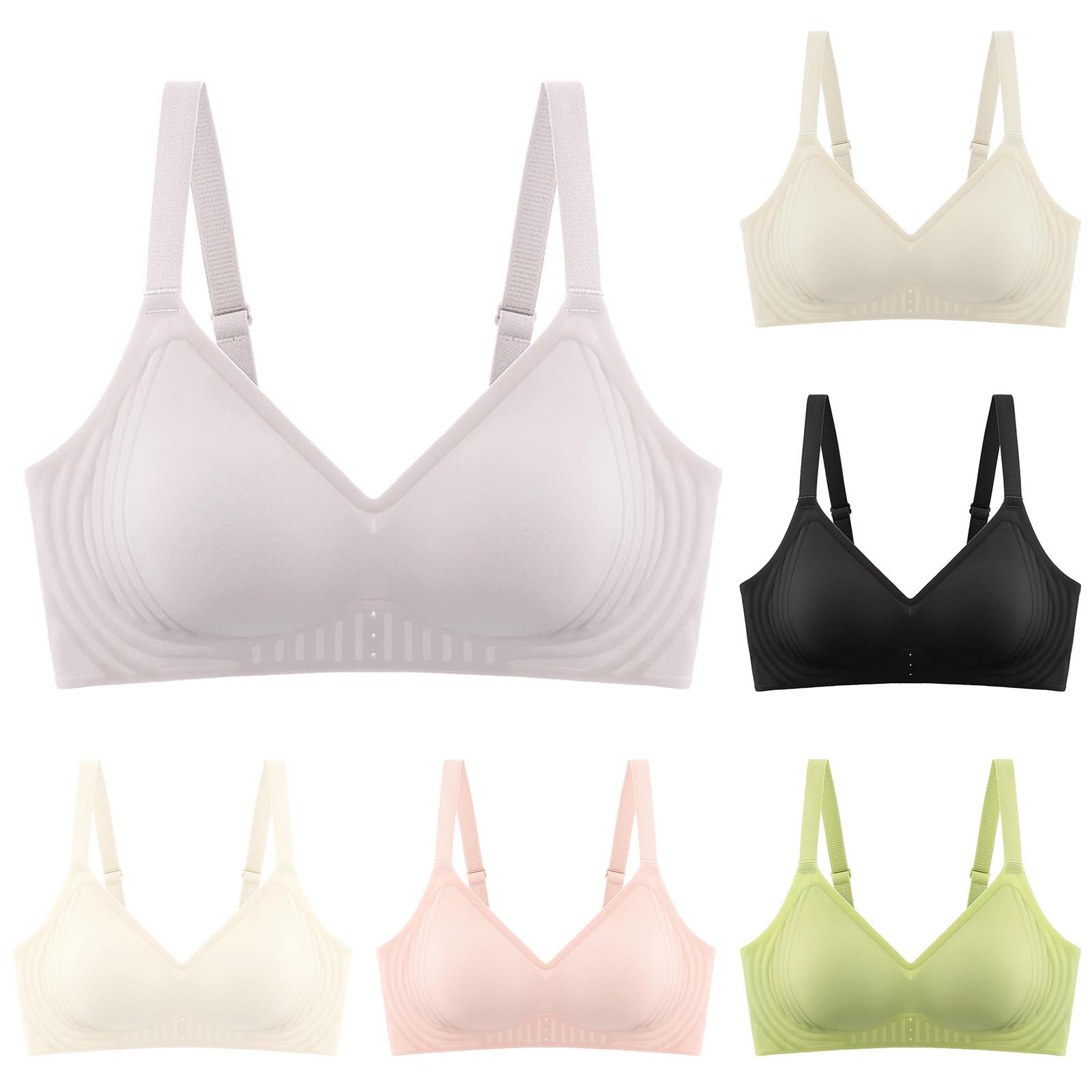 Bixock Womens Wireless Jelly Bras Seamless Bras Side Support Lift No ...