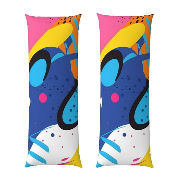 Bixox Abstract Color Splash Print Body Pillow Cover with Zipper Closure ...