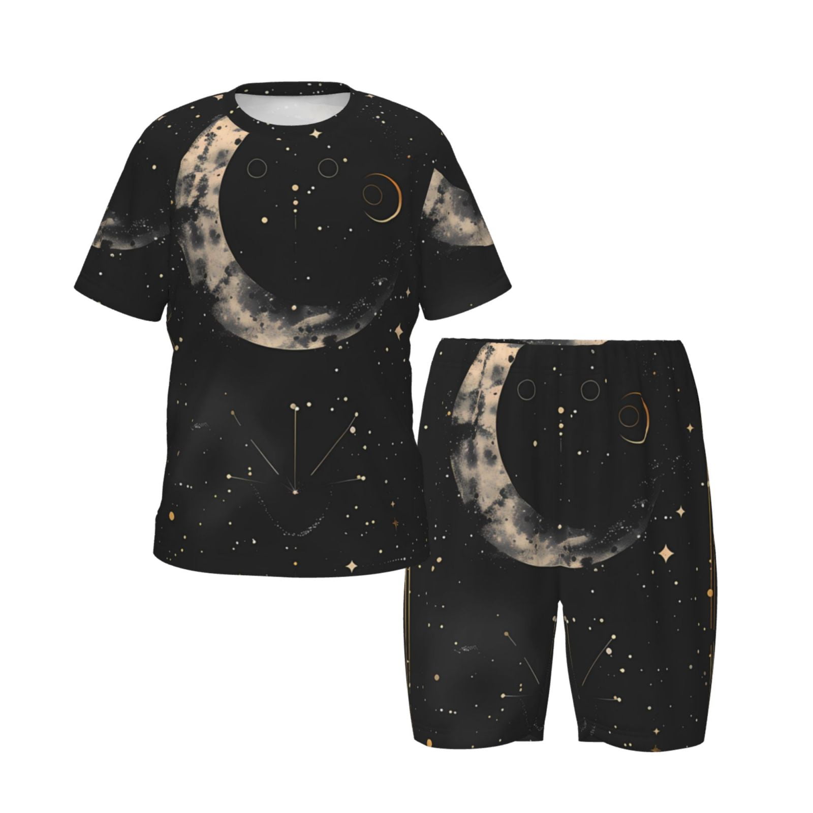 Bixox Abstract Starry Sky Moon Pattern children's Summer Short Sleeve ...