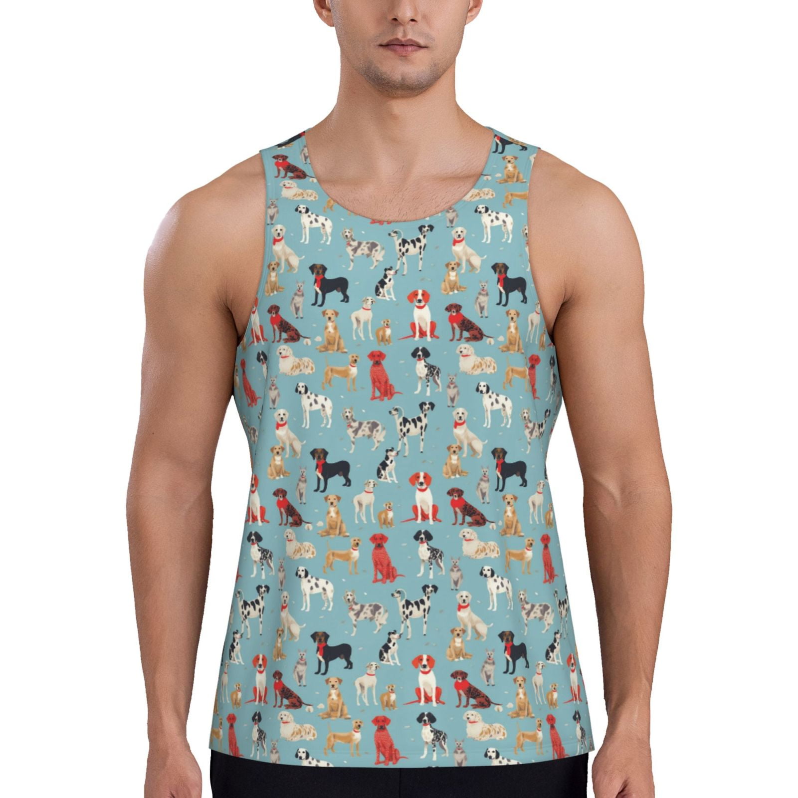 Bixox Animal Dog Pattern Men's Gym Tank Tops Workout Sleeveless T ...