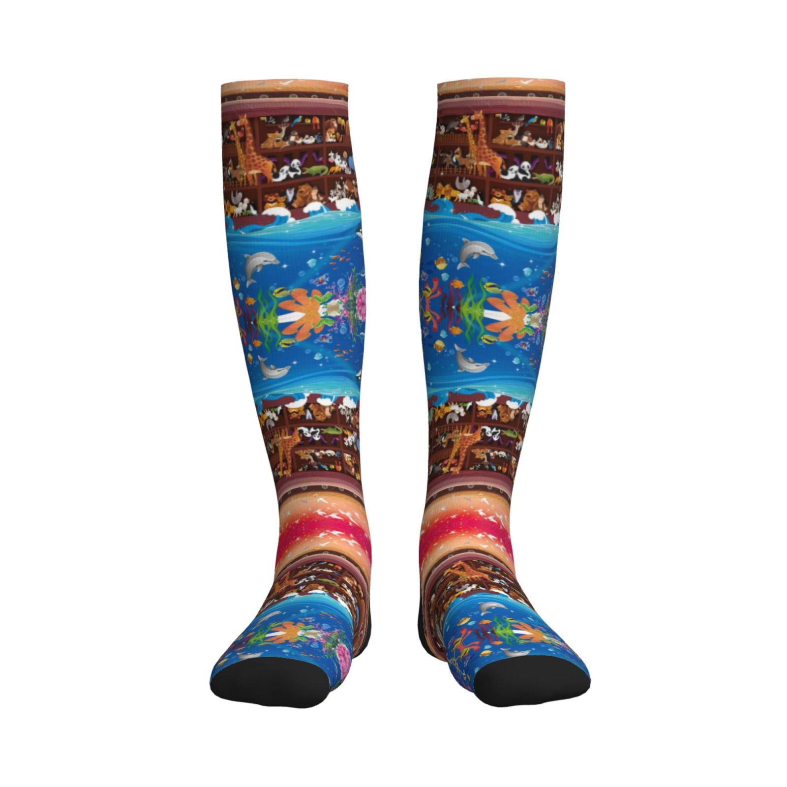 Bixox Animals On Noah's Ark2 Print Compression Socks,Compression Socks ...