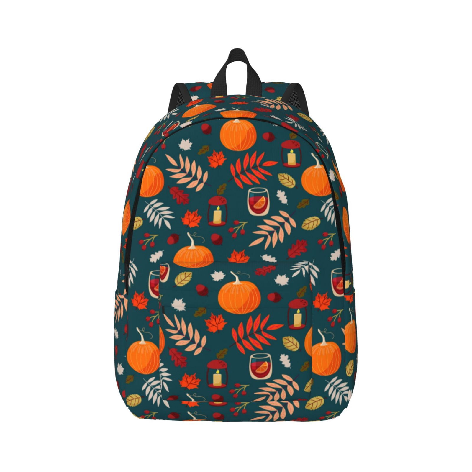 Bixox Autumn with Pumpkins Printing Canvas Backpack Lightweight Casual ...