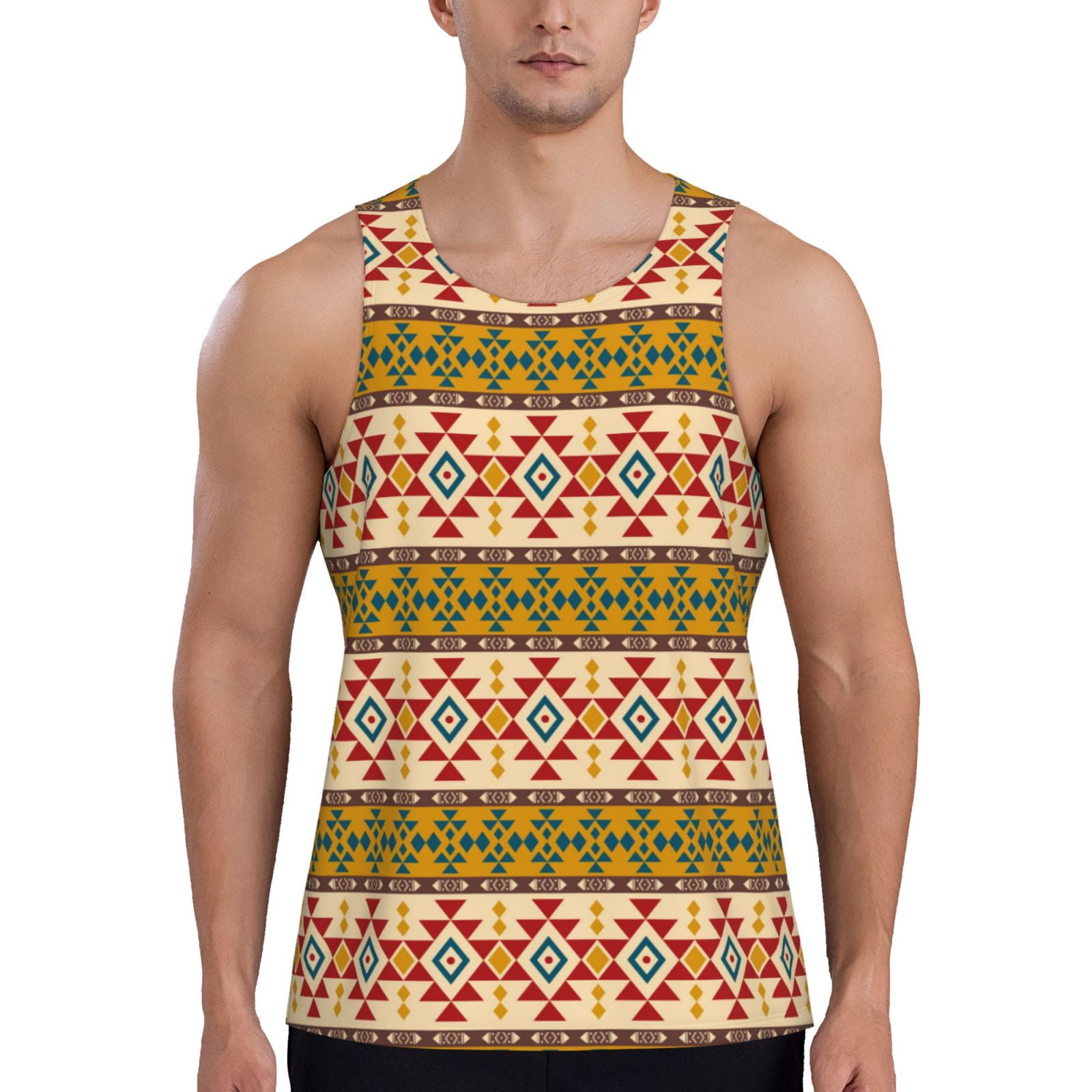 Bixox Aztec Pattern Men's Gym Tank Tops Workout Sleeveless T-Shirts ...