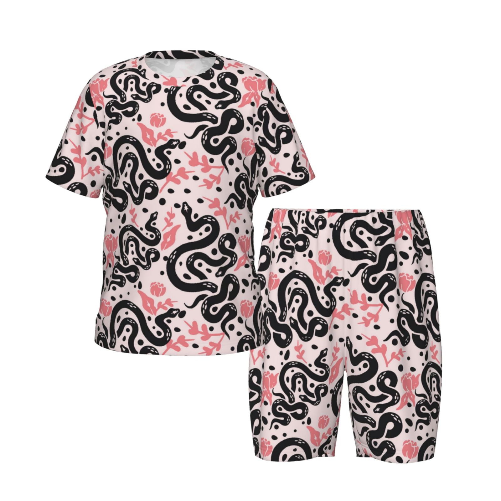 Bixox Black Snake Pattern children's Summer Short Sleeve Pajamas Set ...