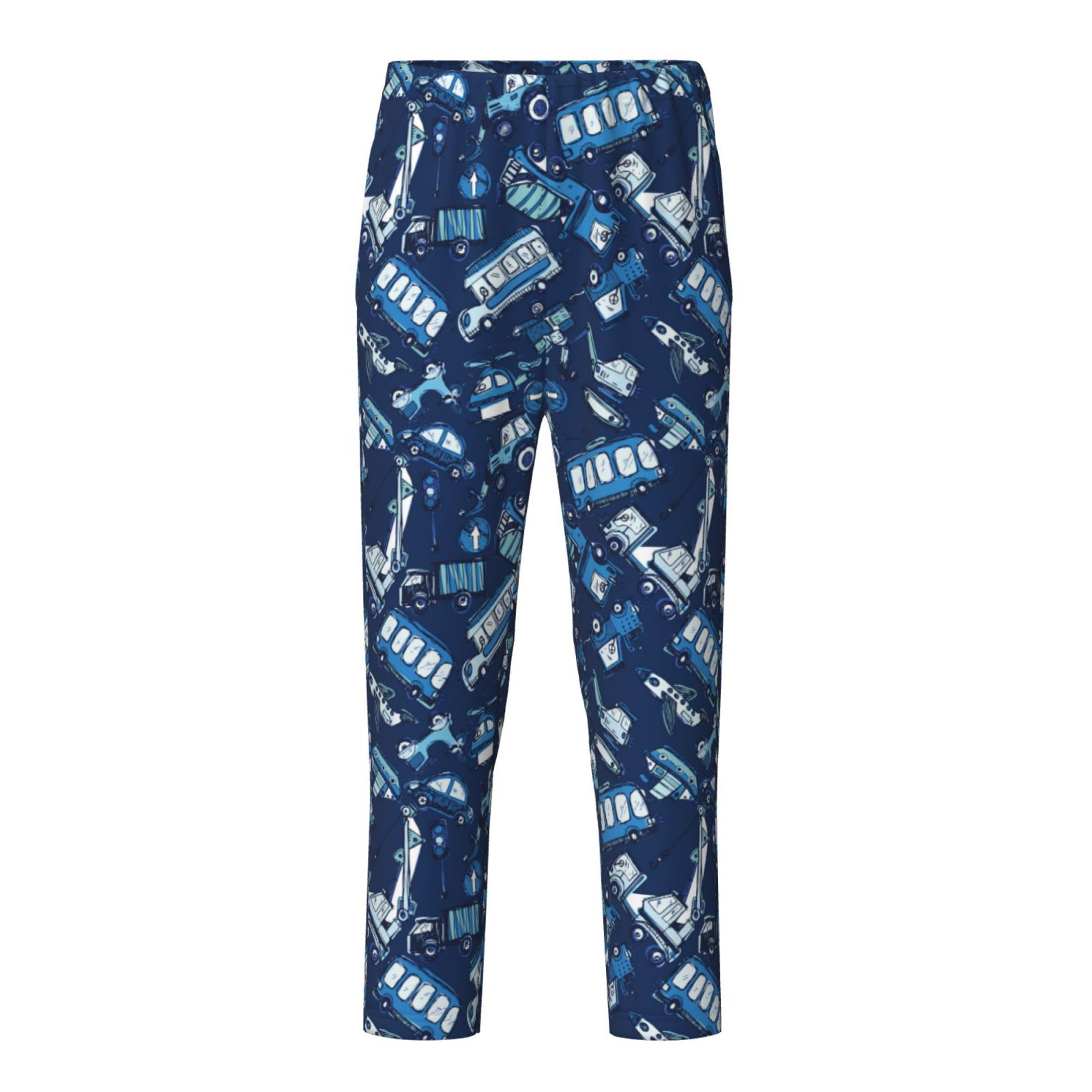 Bixox Blue Bus Print Boys Pajama Pants Sleep Pants Soft Elastic Waist ...