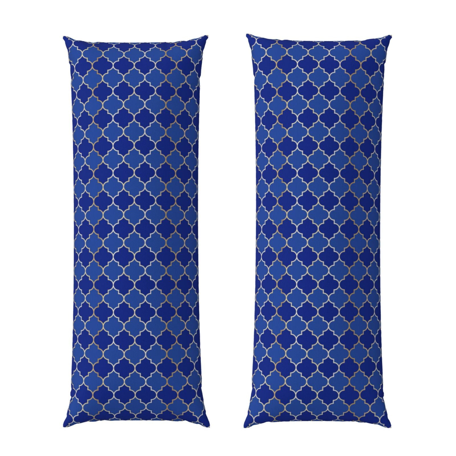 Bixox Blue Gold Grid Lantern Shapes Print Body Pillow Cover with Zipper ...