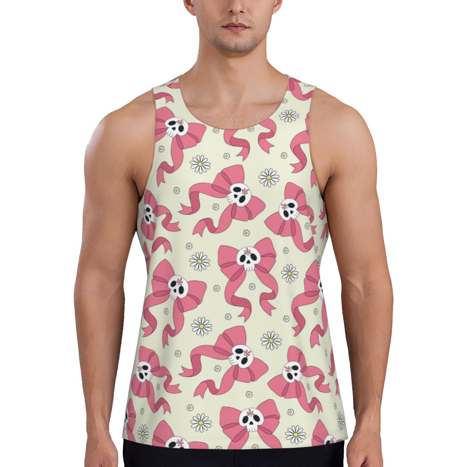 Bixox Bow With Sugar Skull Pattern Men's Gym Tank Tops Workout ...