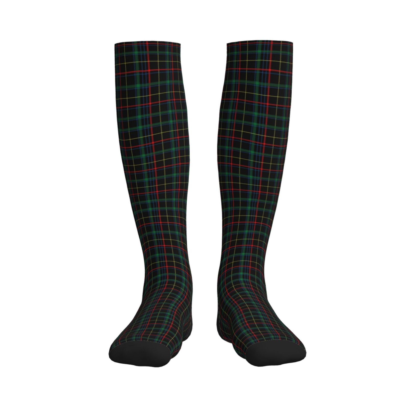 Bixox Buffalo Plaid Dark Green Print Compression Socks,Compression ...