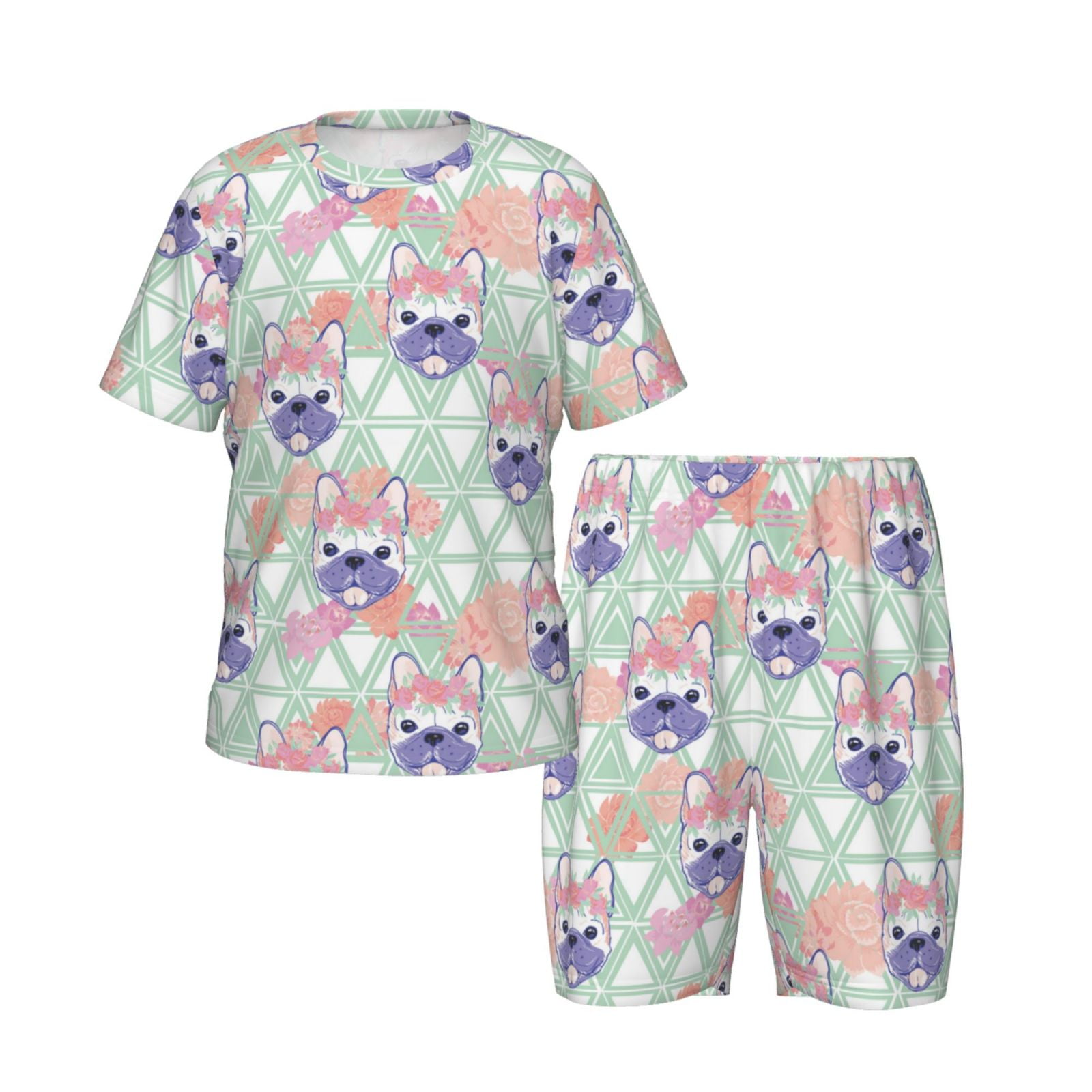 Bixox Bulldog Pattern children's Summer Short Sleeve Pajamas Set for ...