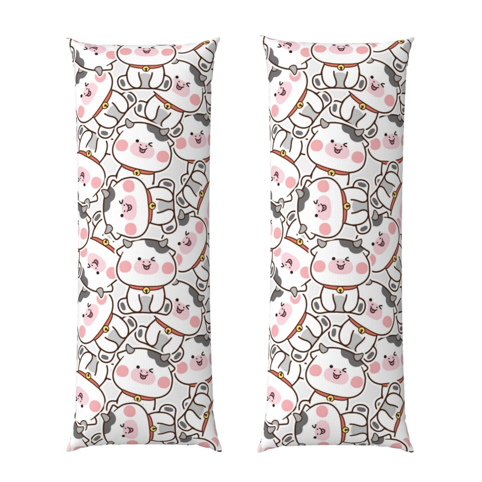 Bixox Cartoon Cow Print Body Pillow Cover with Zipper Closure, Cozy ...