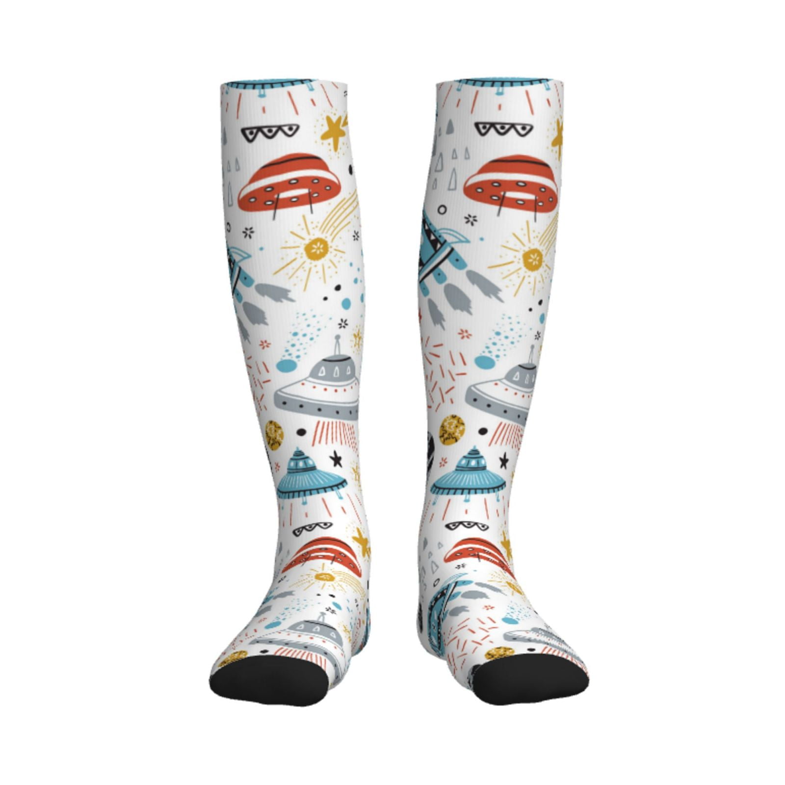 Bixox Cartoon Space Print Compression Socks,Compression Socks Women ...