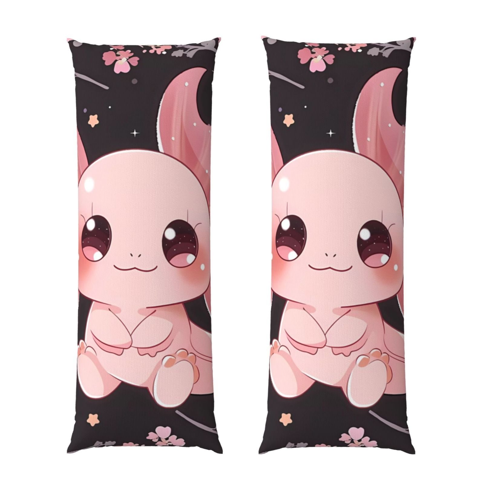 Bixox Chibi Axolotl Sakura Fantasy Print Body Pillow Cover with Zipper ...