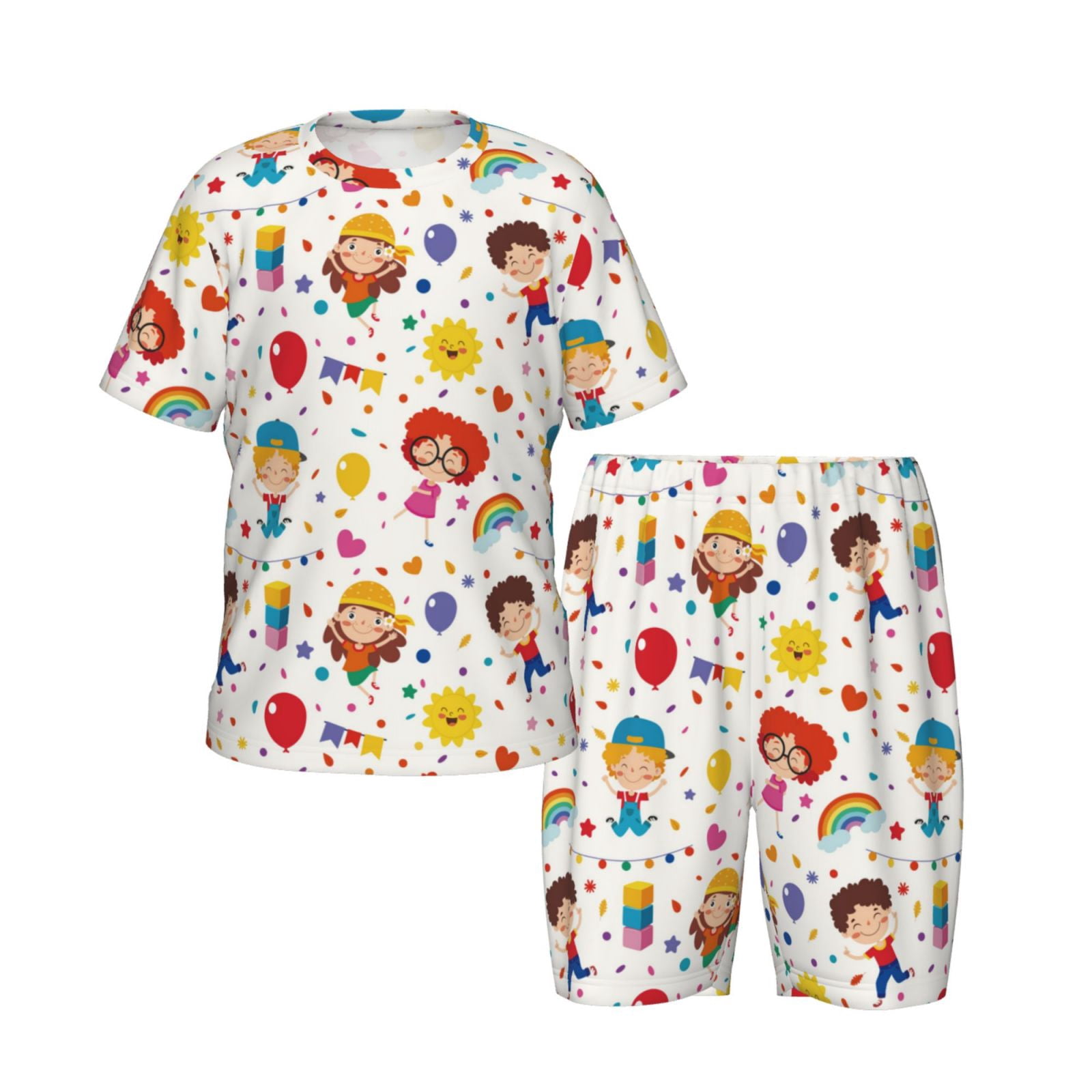 Bixox Childrens Party Pattern children's Summer Short Sleeve Pajamas ...