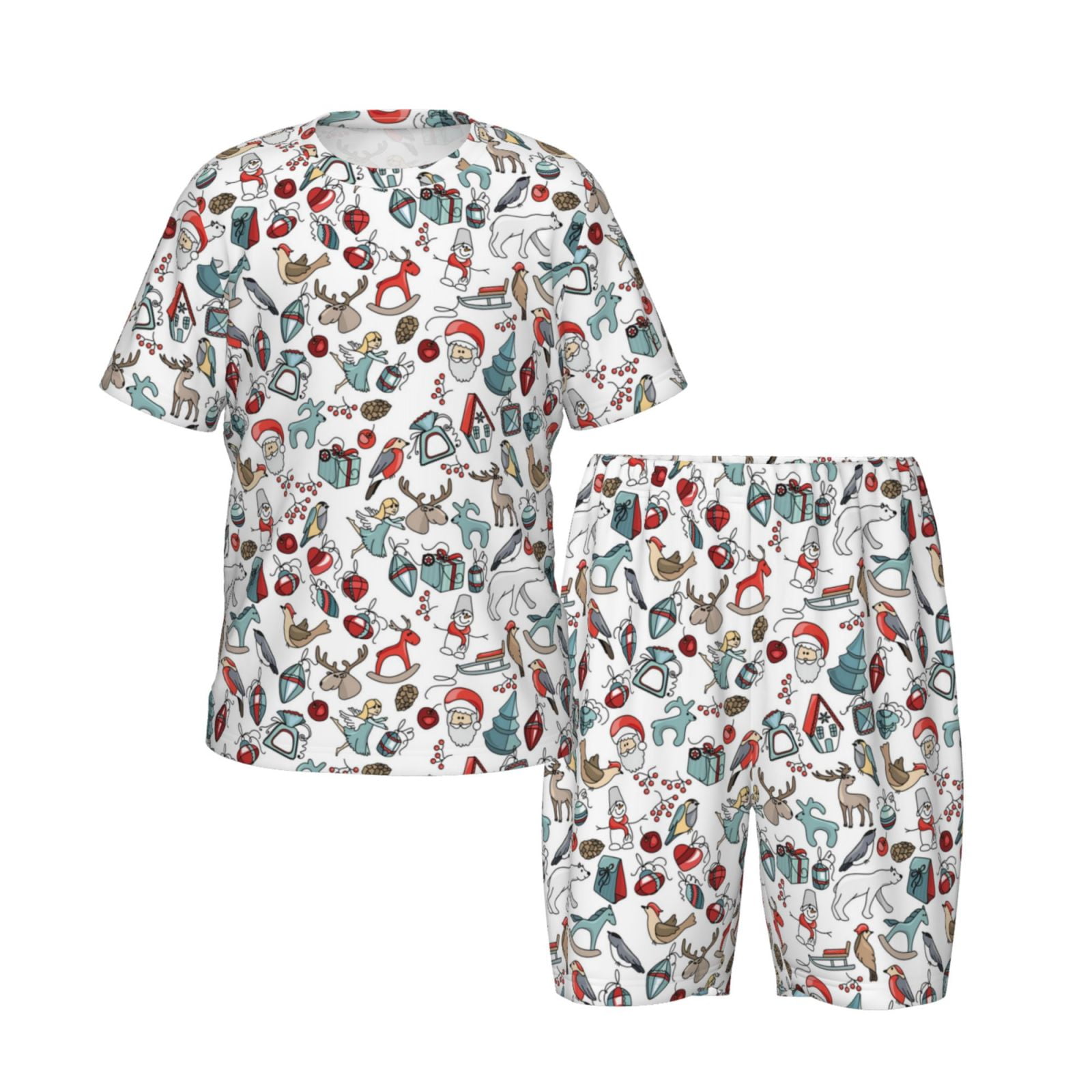 Bixox Christmas Elements Pattern children's Summer Short Sleeve Pajamas ...