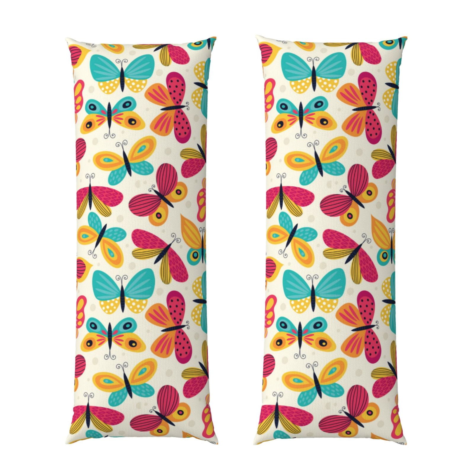 Bixox Colorful Butterflies Print Body Pillow Cover with Zipper Closure ...