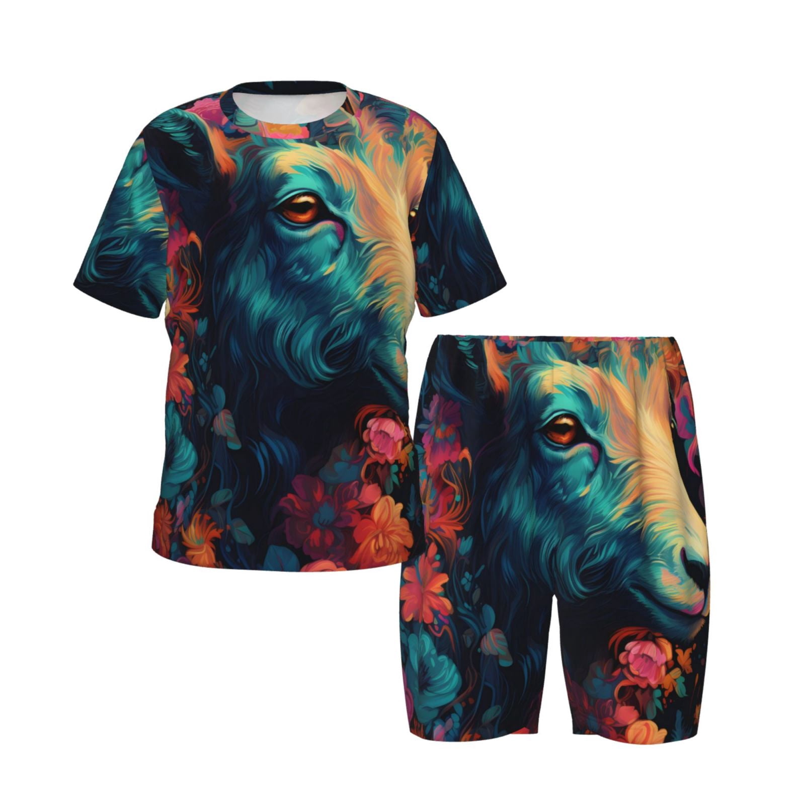 Bixox Colorful Flower Goat Pattern children's Summer Short Sleeve ...