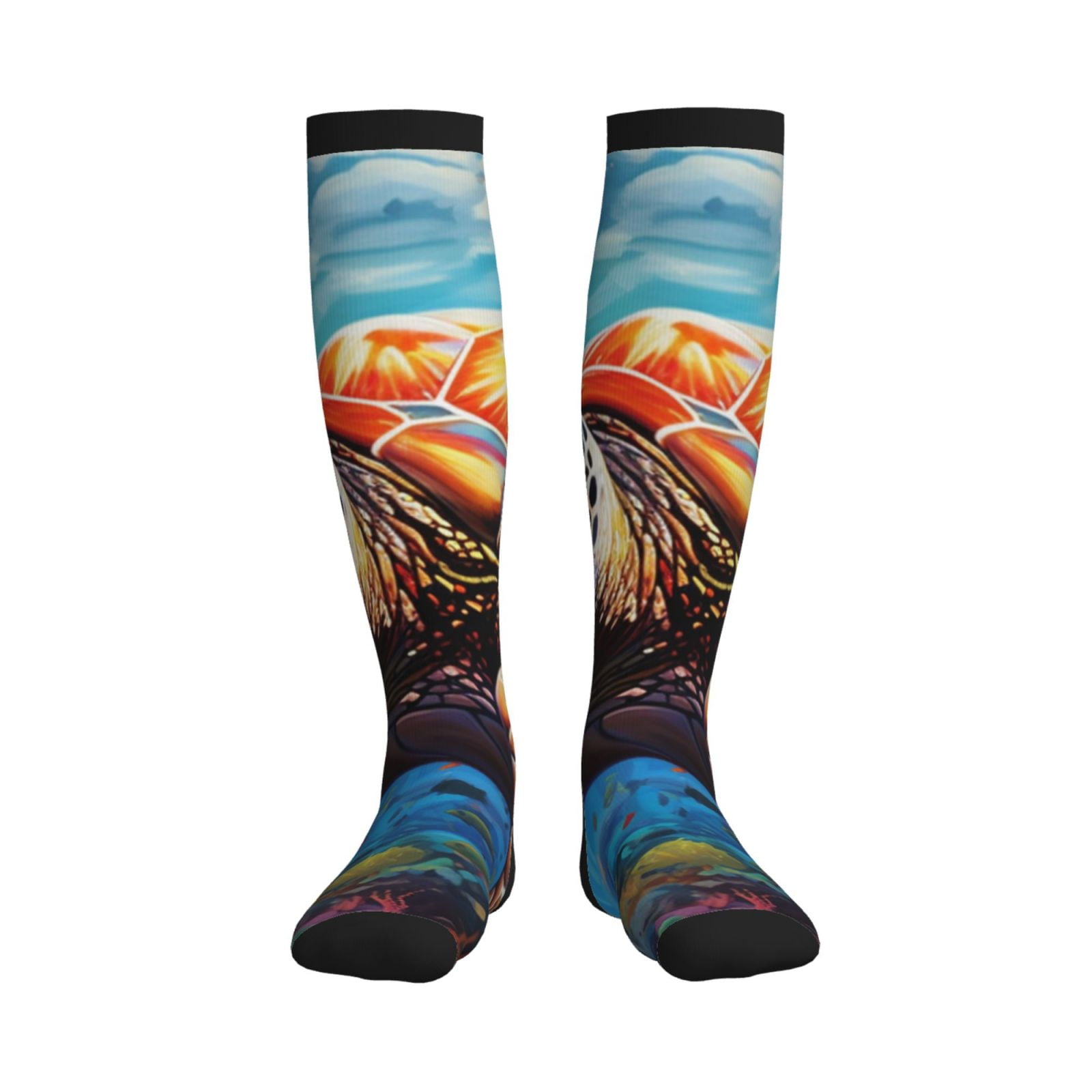 Bixox Colorful Underwater Sea Turtle Print Compression Socks ...