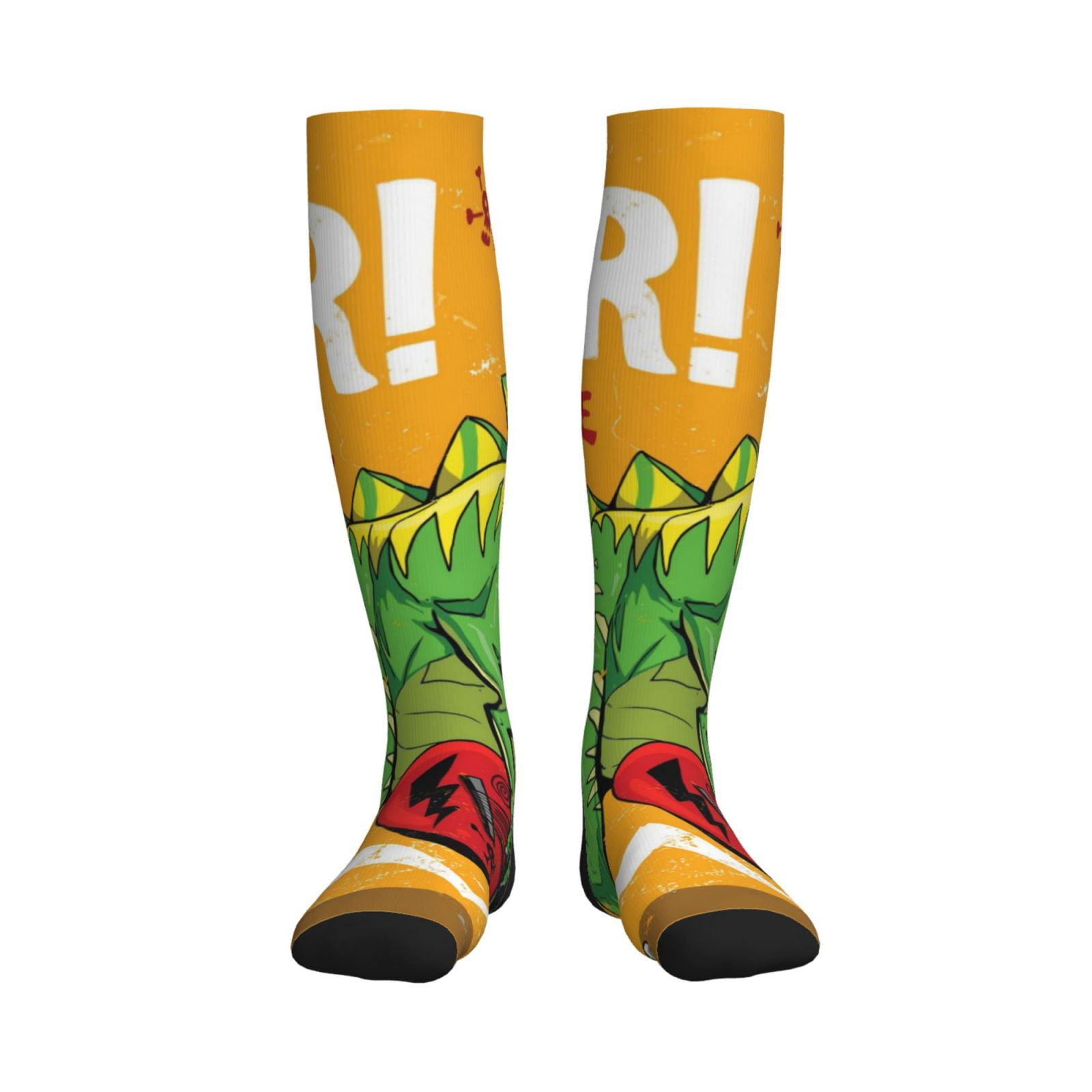 Bixox Cool Dinosaur Playing Guitar Print Compression Socks,Compression ...