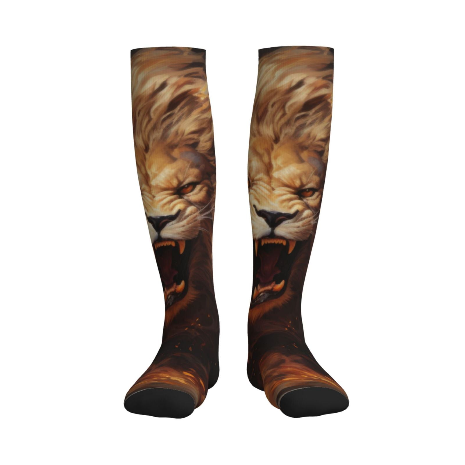 Bixox Cool Fire Lion Print Compression Socks,Compression Socks Women ...