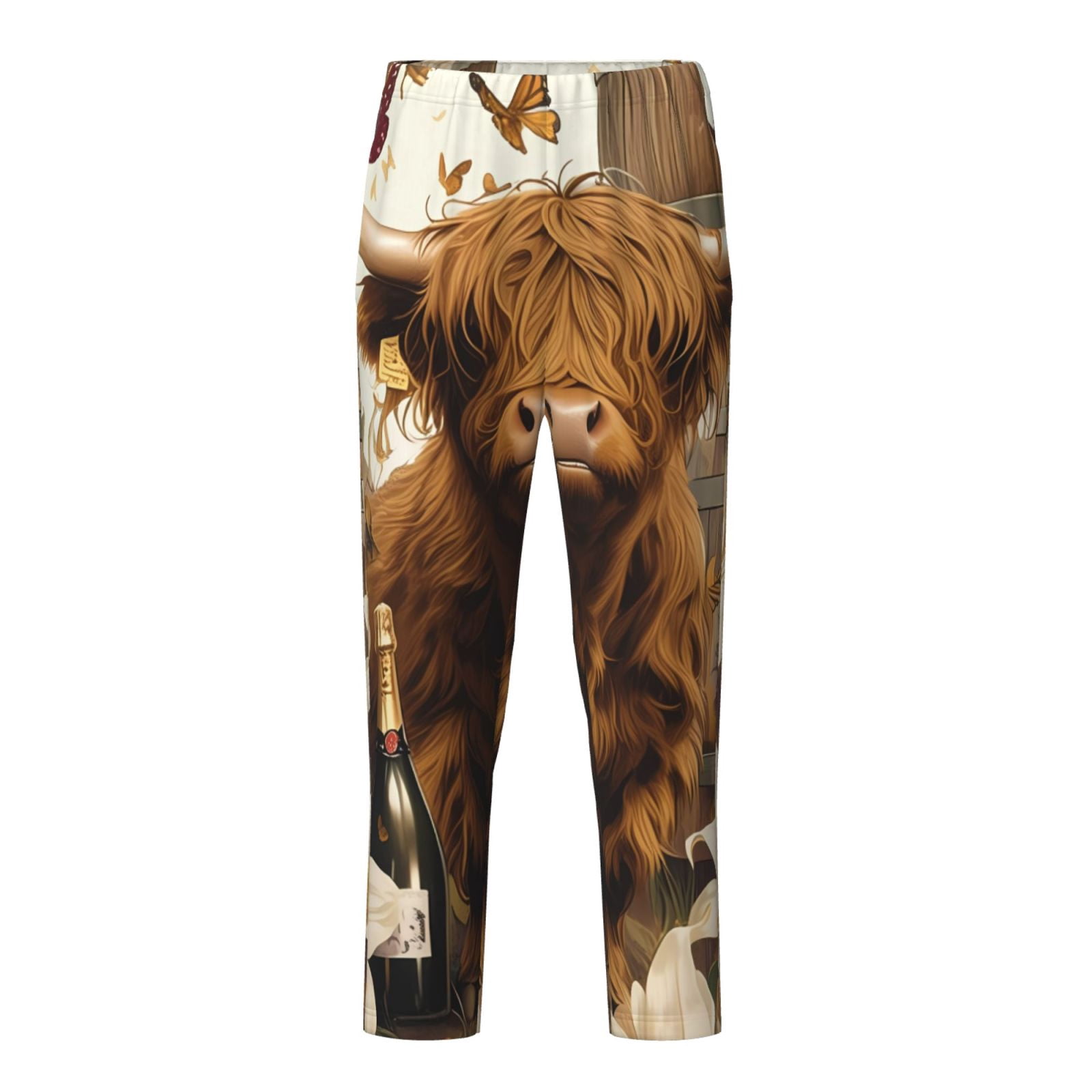 Bixox Cow With Butterflies Lilies Print Boys Pajama Pants Sleep Pants ...