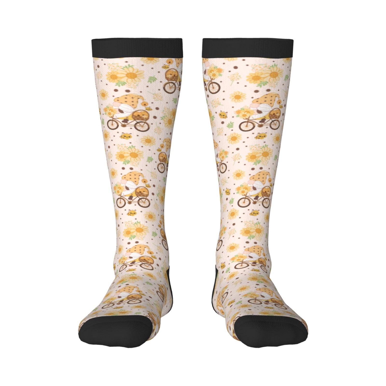 Bixox Cute Bee Gnome Patterned Men's and Women's Knee Socks High Socks ...