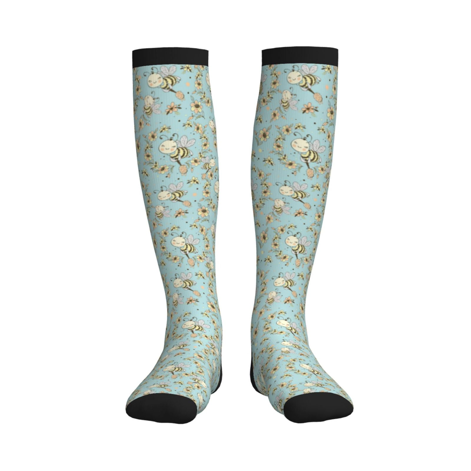 Bixox Cute Honeybees Print Compression Socks,Compression Socks Women ...