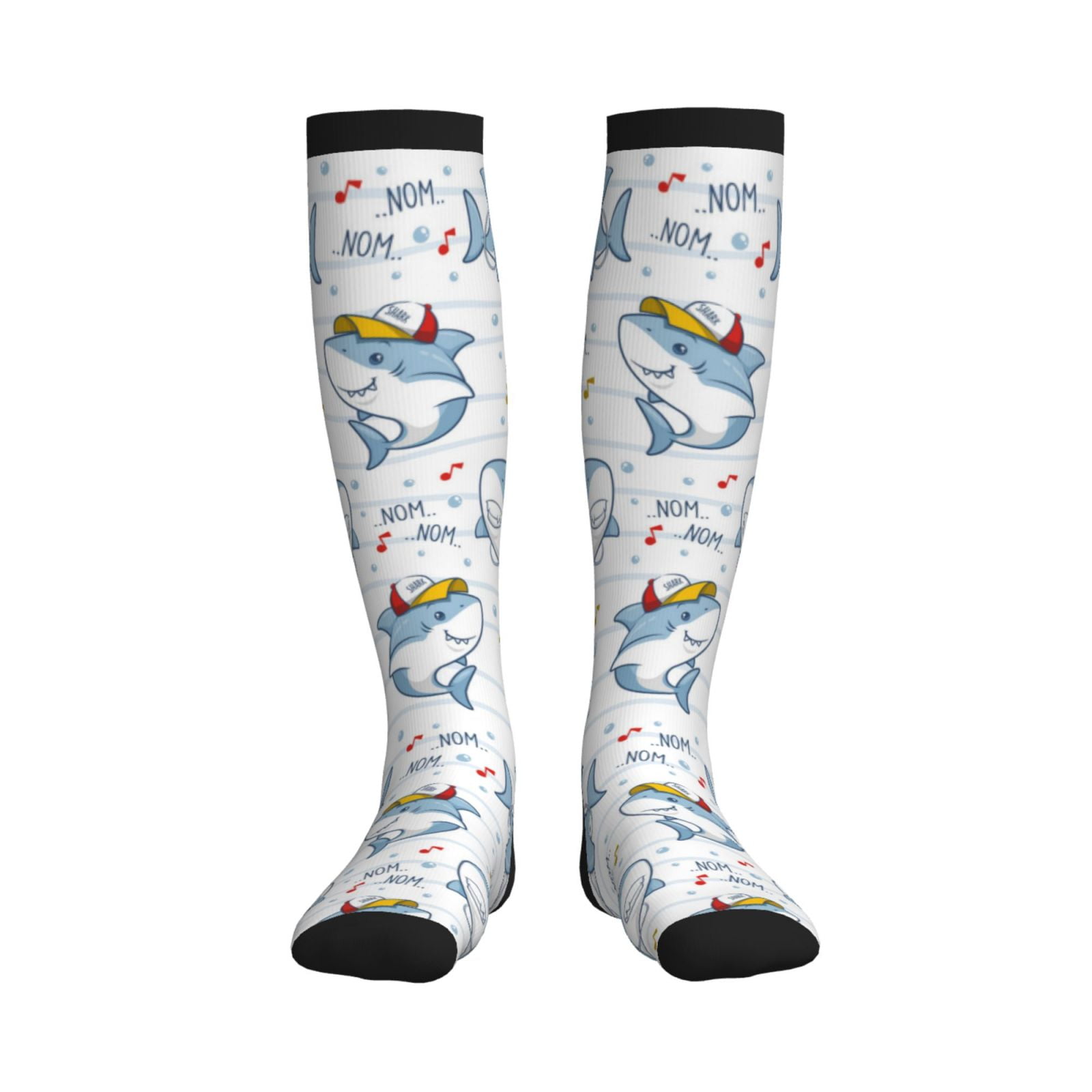 Bixox Cute Shark Print Compression Socks,Compression Socks Women & Men ...