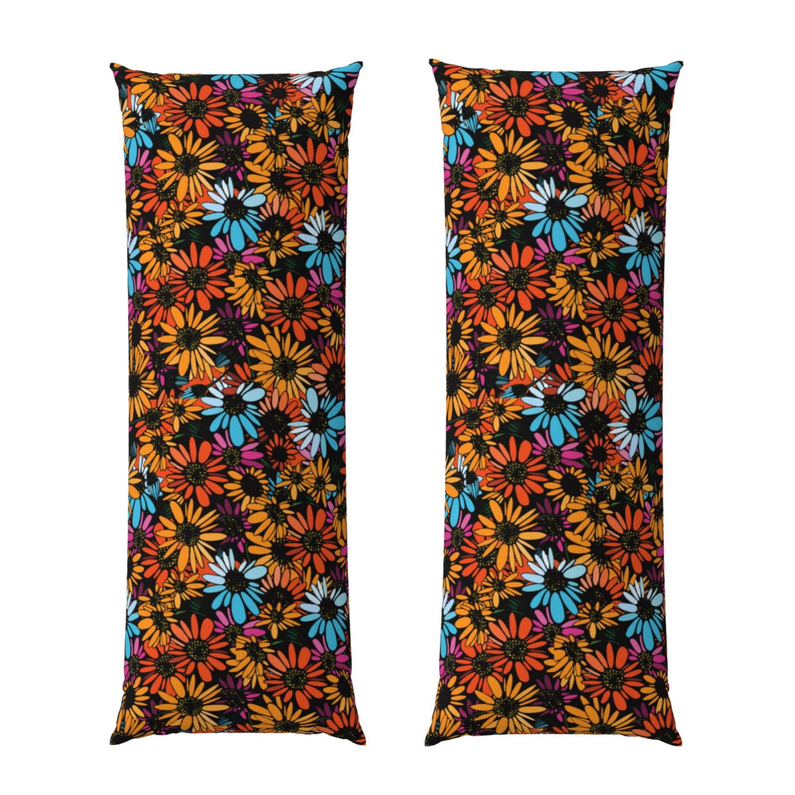 Bixox Daisies Flowers Print Body Pillow Cover with Zipper Closure, Cozy ...