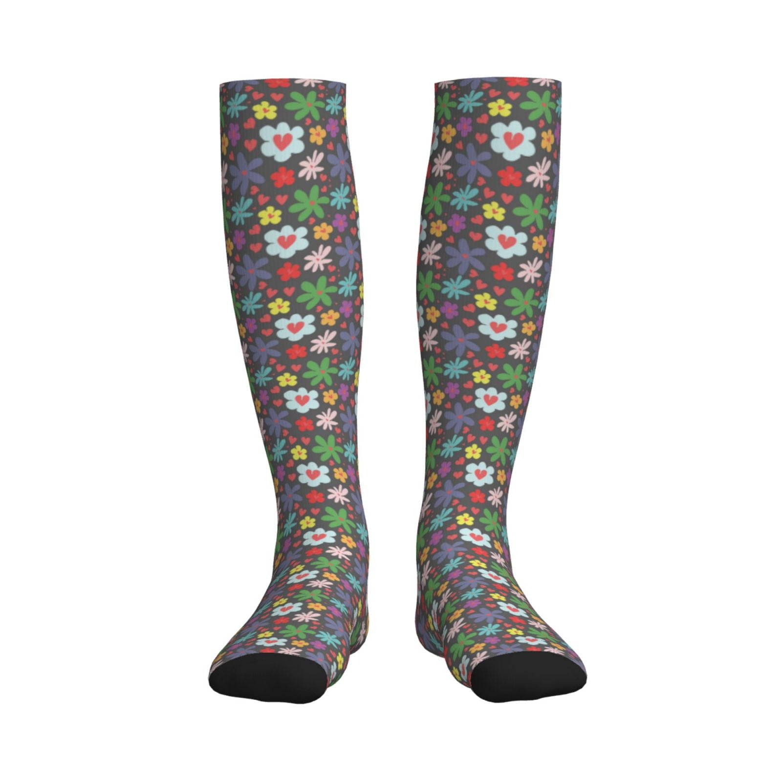 Bixox Daisies Flowers Print Compression Socks,Compression Socks Women ...