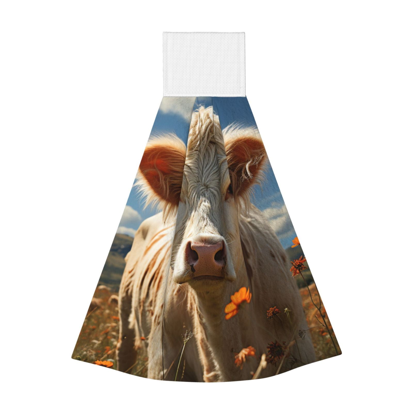 Bixox Daisy Meadow Cow Print Hand Towels for Bathroom Kitchen Fingertip ...