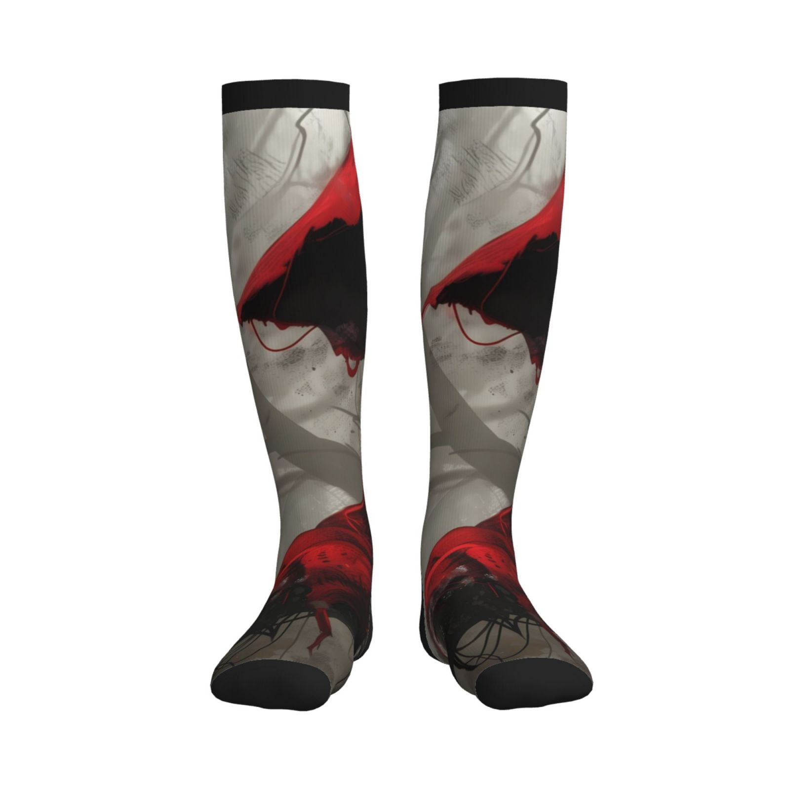 Bixox Dark Red Hooded Girl Print Compression Socks,Compression Socks ...