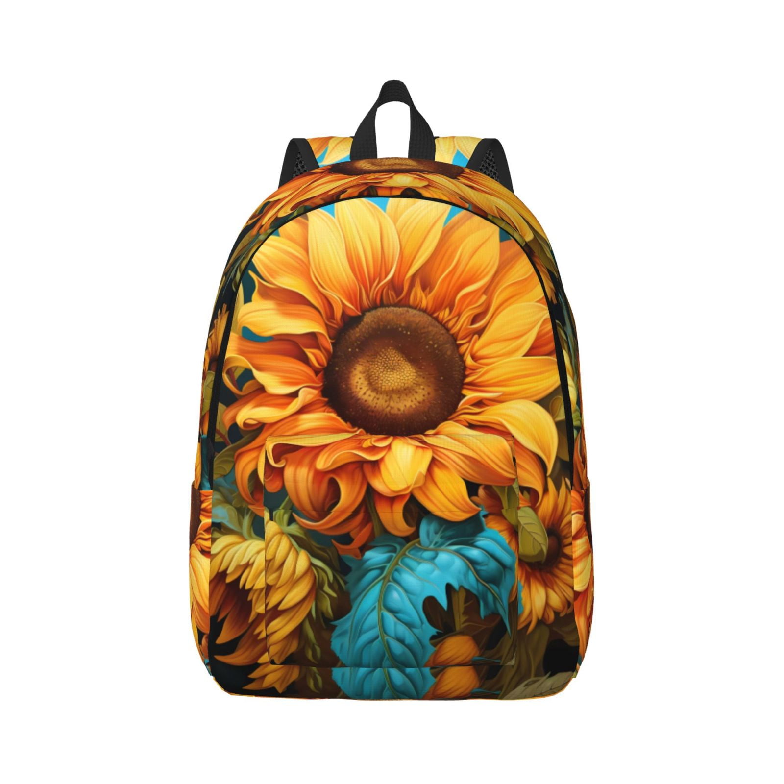 Bixox Deep Yellow Colorful Sunflower Printing Canvas Backpack ...
