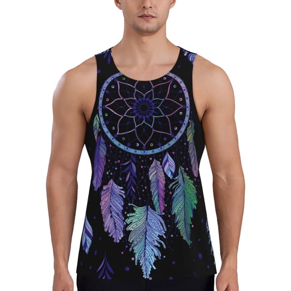 Bixox Dreamcatcher With Colorful Feathers Pattern Men's Gym Tank Tops ...