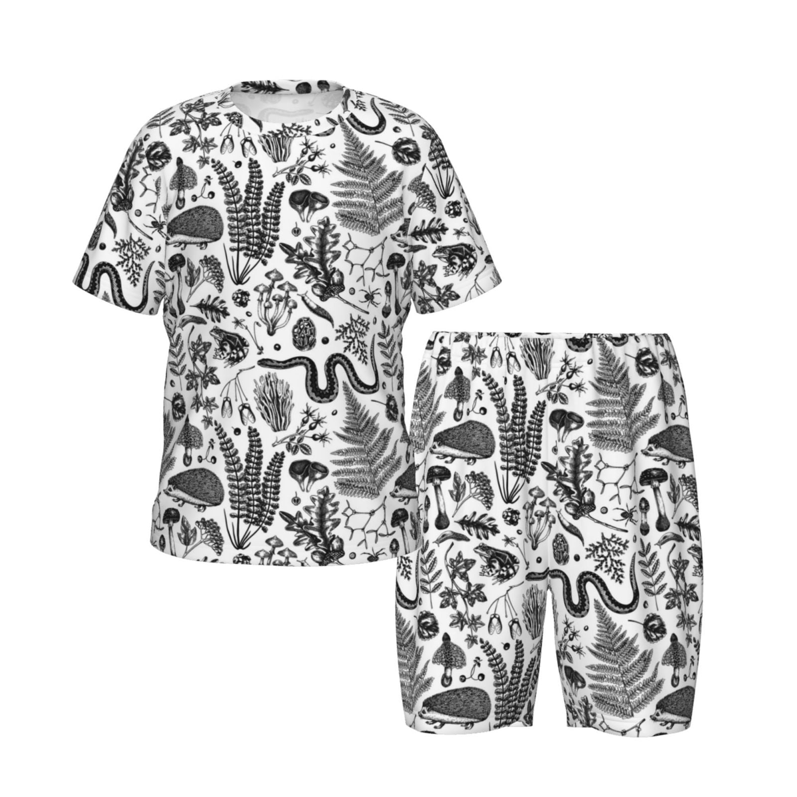 Bixox Fall Forest Pattern children's Summer Short Sleeve Pajamas Set ...