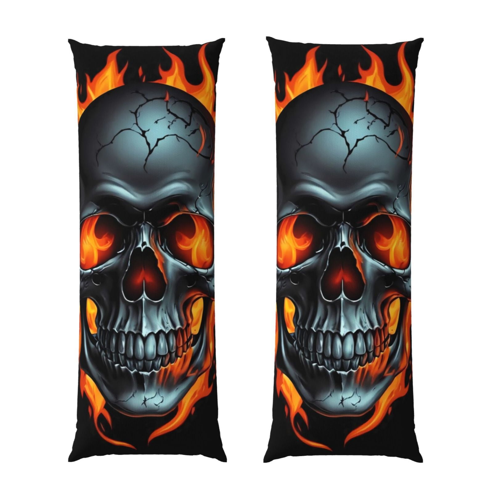 Bixox Flame Metal Skull Print Body Pillow Cover with Zipper Closure ...