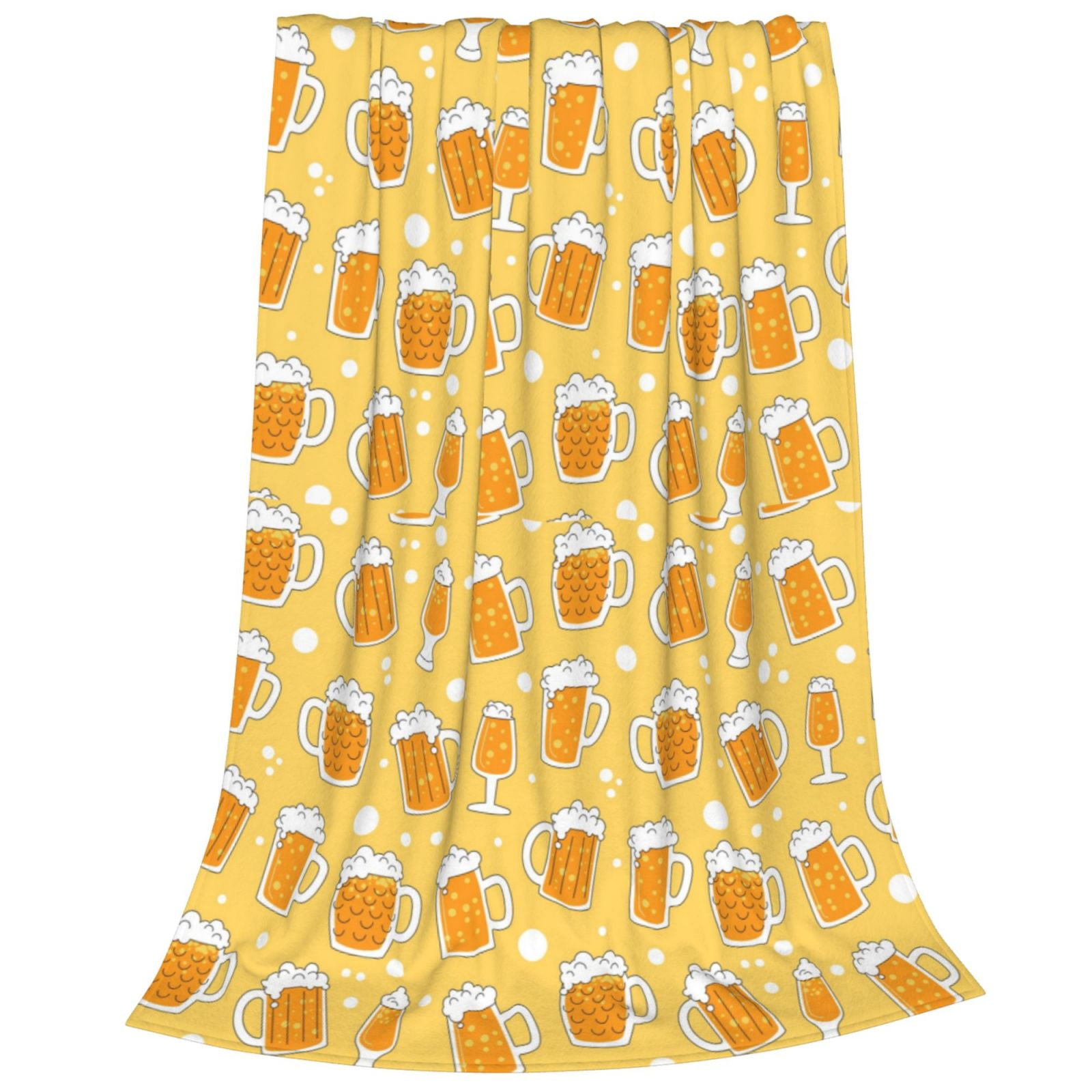 Bixox Fleece Blanket Beer Pattern Super Soft Double-Sided Microfiber ...