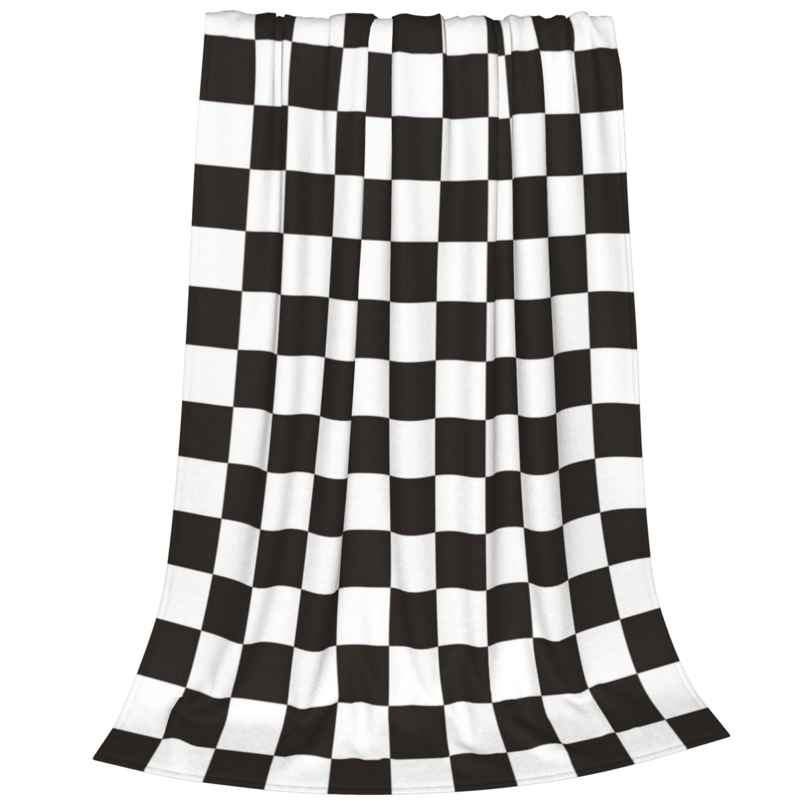 Bixox Fleece Blanket Black and White Checkerboard Pattern Super Soft ...