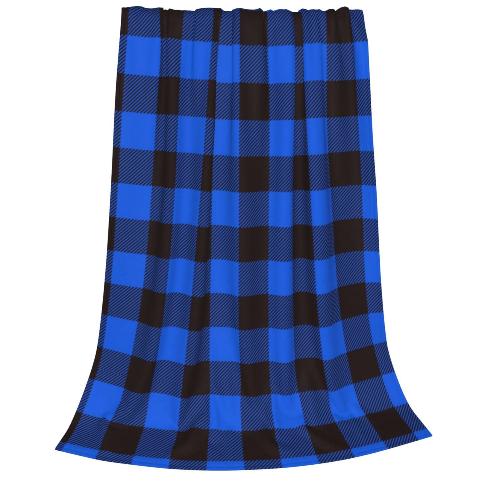 Bixox Fleece Blanket Buffalo Plaid Blue Black Pattern Super Soft Double ...