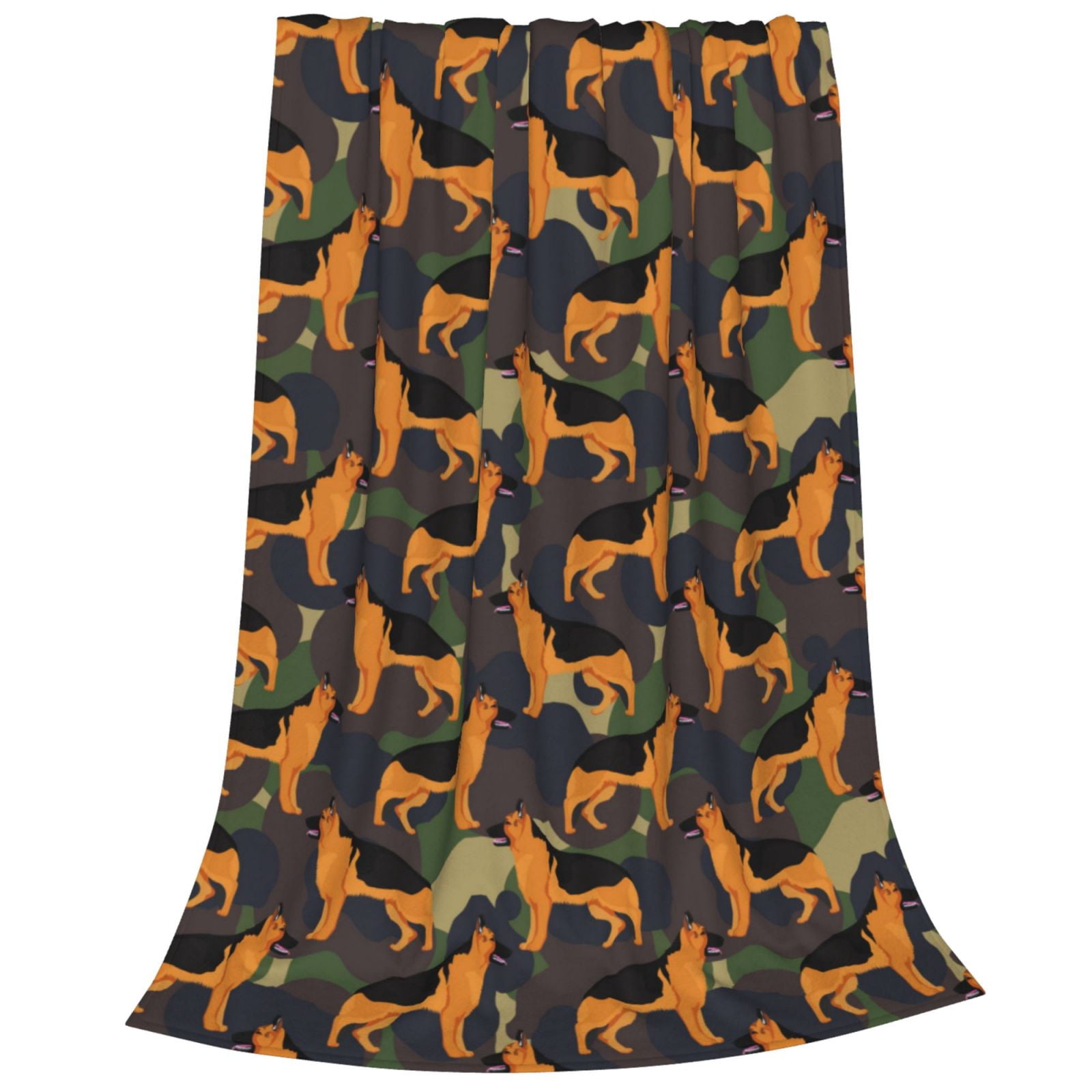 Bixox Fleece Blanket German Shepherd Dog Pattern Super Soft Double ...